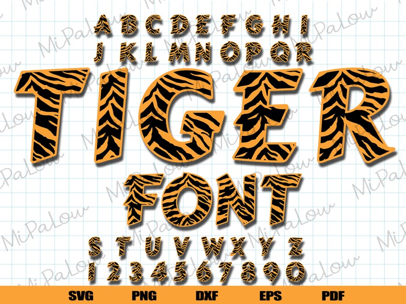 Tiger Font Svg Tiger Alphabet Svg Tiger Numbers Svg | Etsy