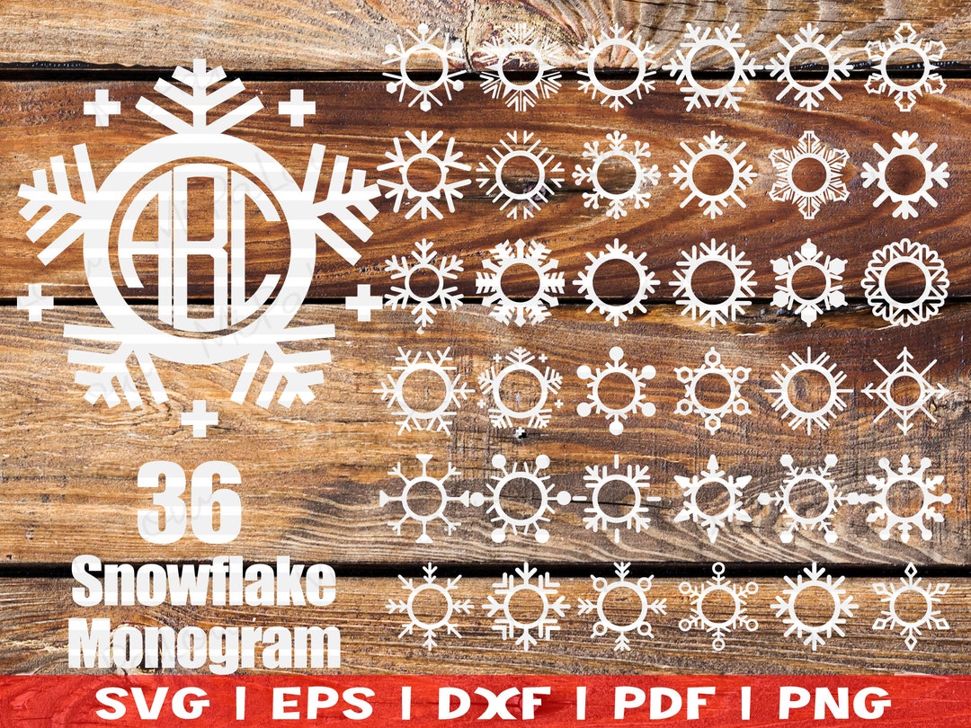 Snowflake Monogram Svg. Snowflakes Svg Bundle, Snowflakes Cut File ...