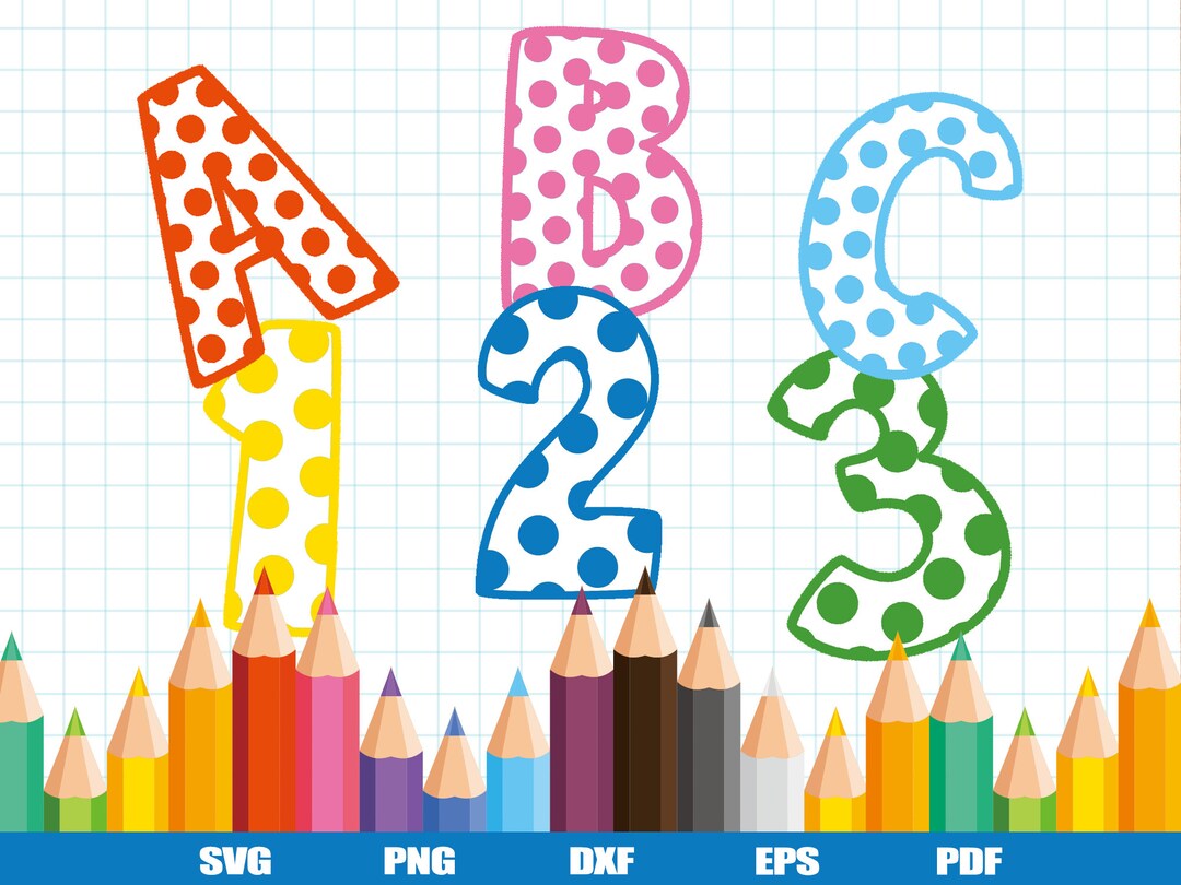 Polka Dot Font SVG Polka Dot Letters Svg Polka Dot Numbers - Etsy