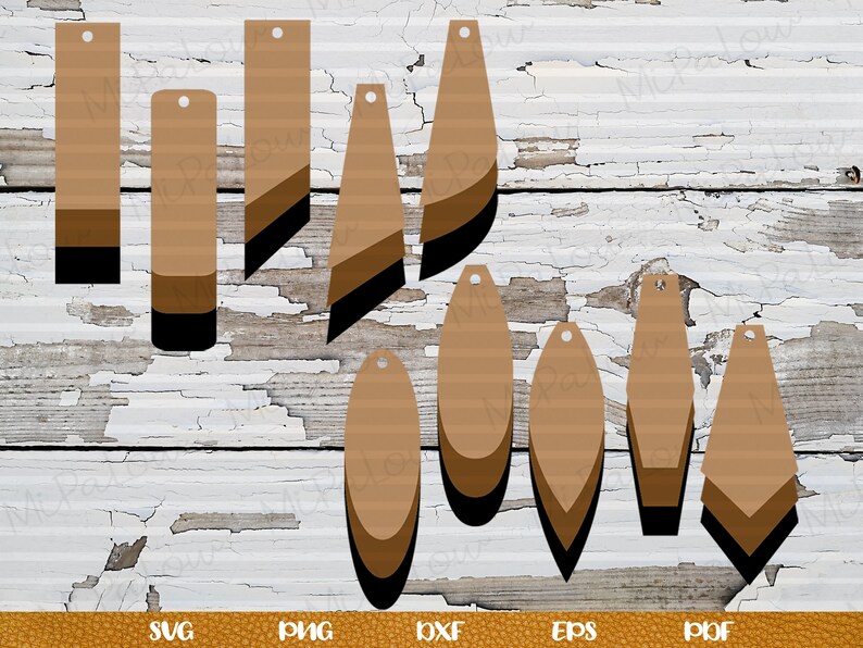 Stacked Rectangle Earrings SVG. Teardrop Earrings Svg | Etsy