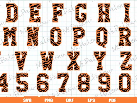 tiger alphabet svg Alphabet cut files for cricut Tiger numbers svg ...