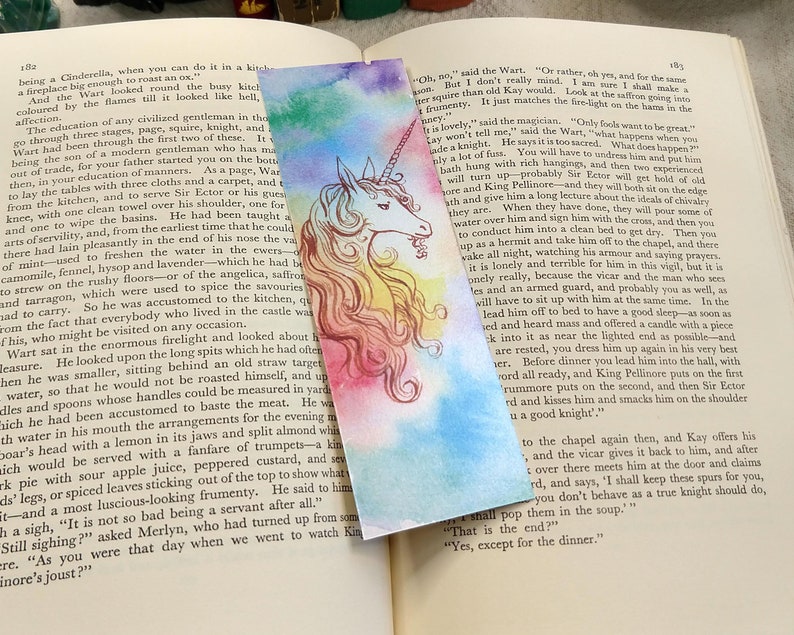 Magical Unicorn 2 X 6 Bookmark / Fantasy Gift / Literature Lover / Book ...
