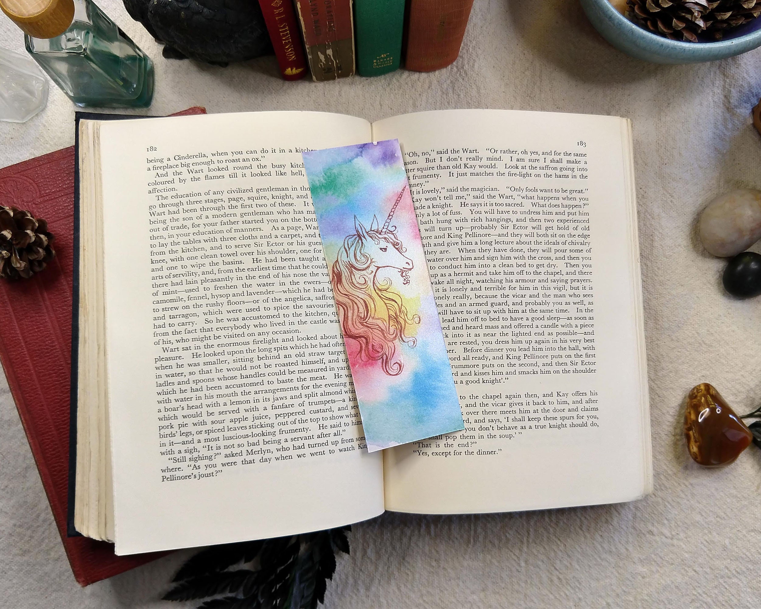 Magical Unicorn 2 X 6 Bookmark / Fantasy Gift / Literature Lover / Book ...