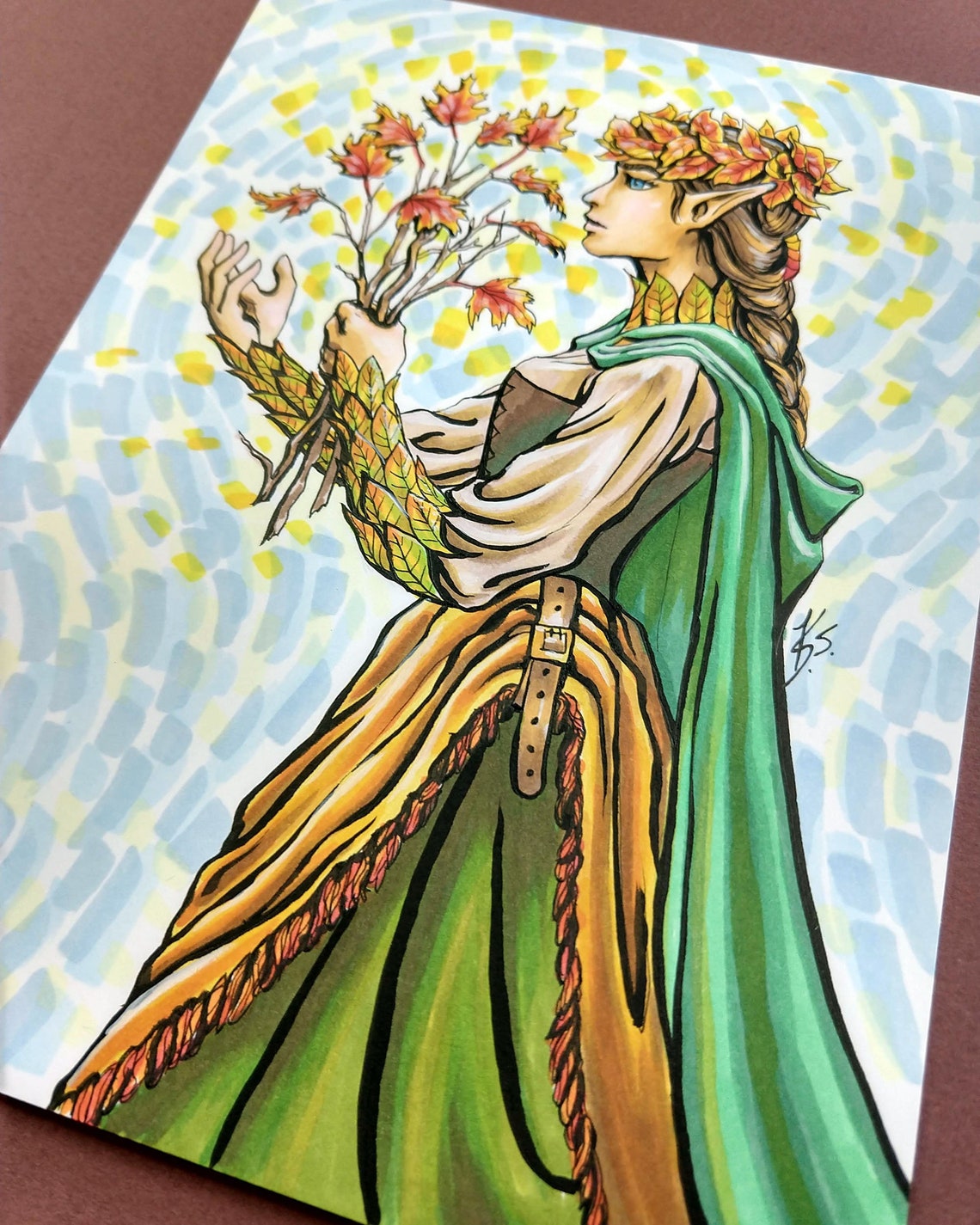 Fall Elf Original Pen & Ink / Mixed Media / Fantasy Art Piece - Etsy