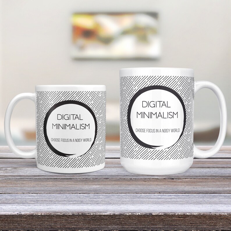 Digital Minimalism Mug Stoic Philosophy Coffee Cup. Cal Newport ...