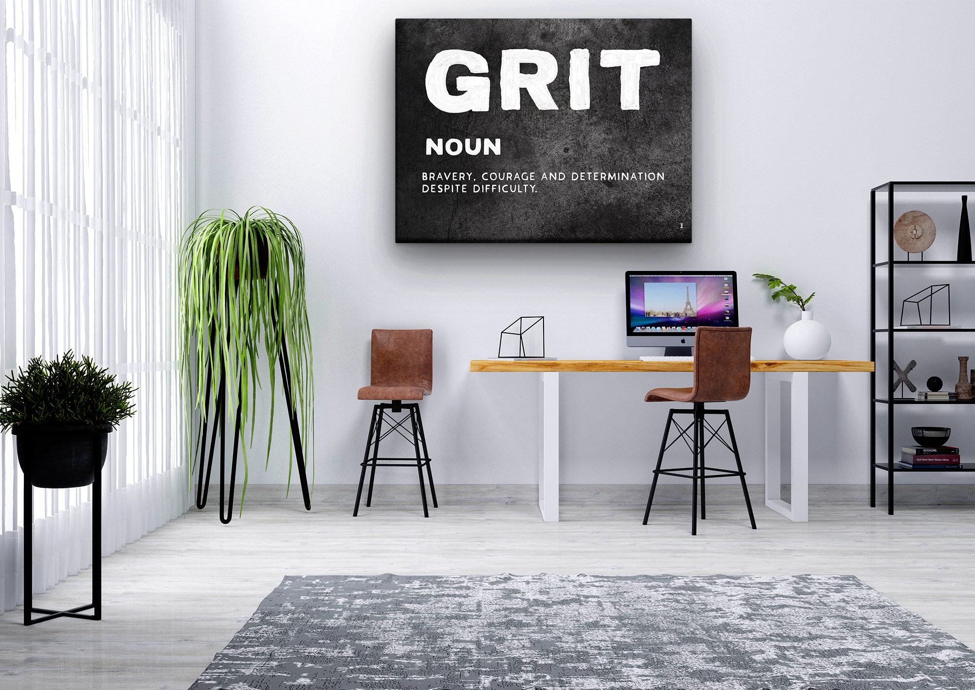 Grit Definition - Inspirational Entrepreneur Art - Motivational Painted ...