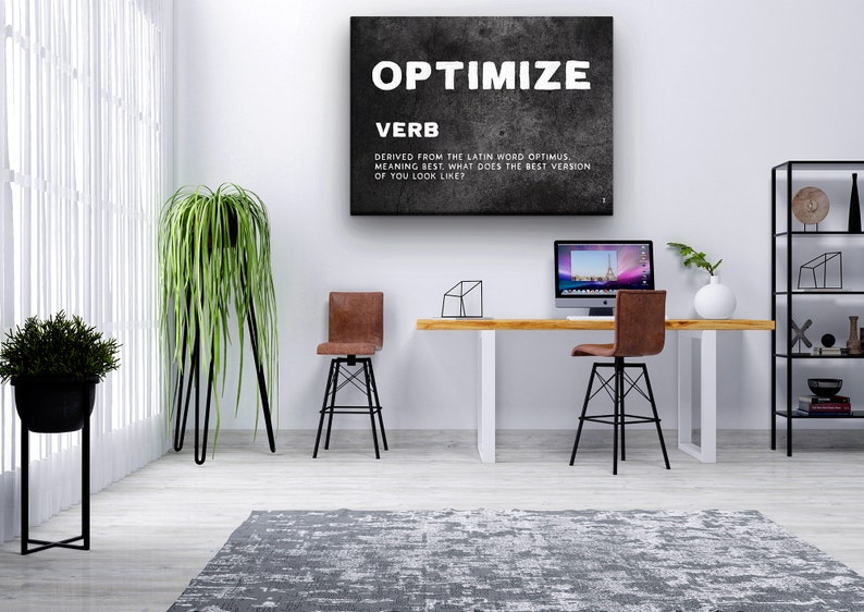 Optimize Definition Inspirational Entrepreneur Art - Etsy