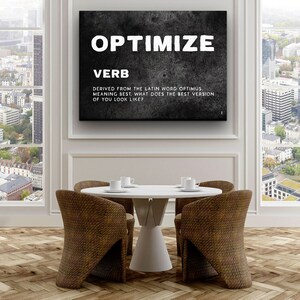 Optimize Definition - Inspirational Entrepreneur Art - Motivational ...