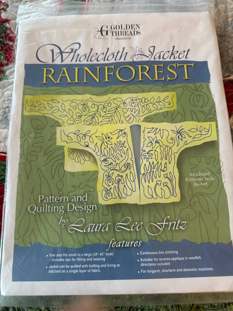 Rainforest Whole Cloth Jacket Quilting Pattern - Etsy