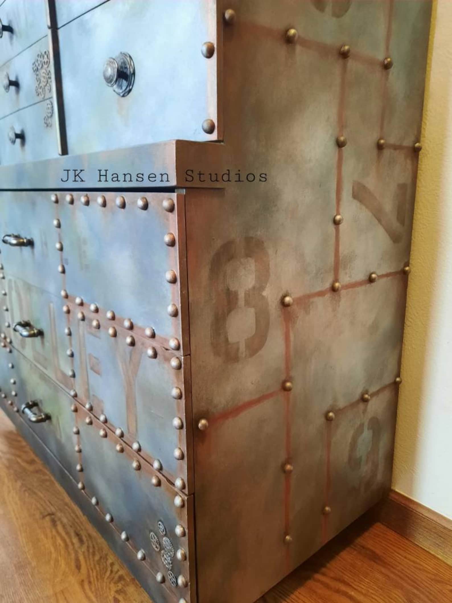 SOLD!! Industrial Style Steampunk Chest of Drawers / Steampunk Dresser ...