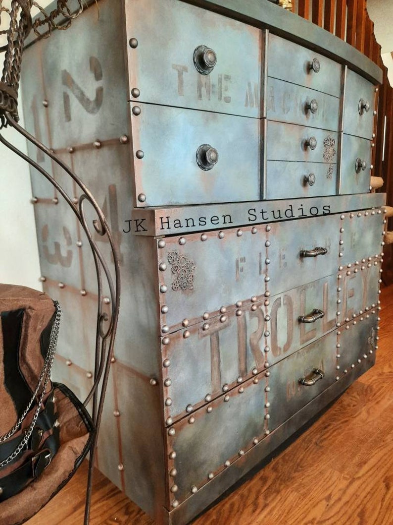 SOLD!! Industrial Style Steampunk Chest of Drawers / Steampunk Dresser ...