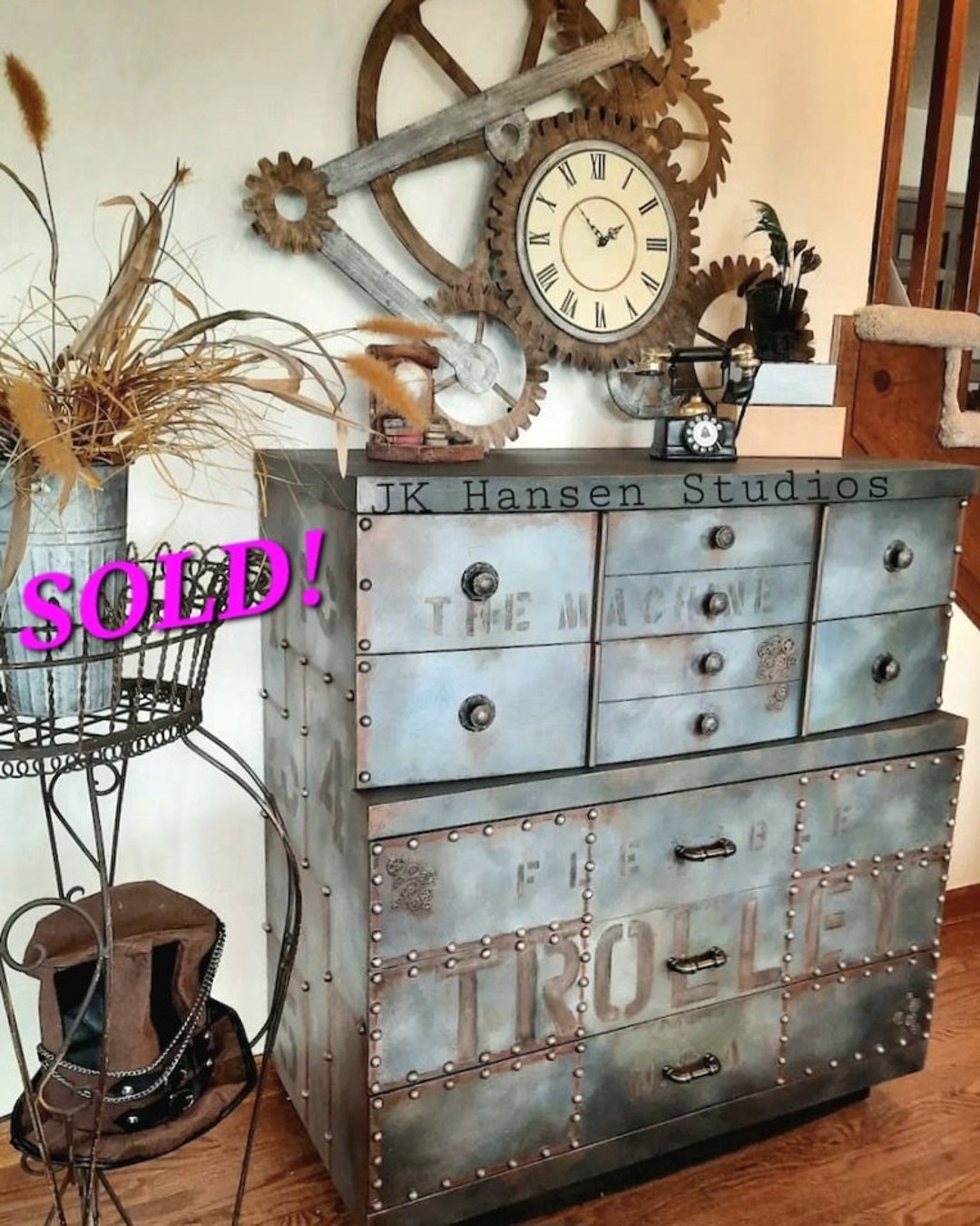 SOLD!! Industrial Style Steampunk Chest of Drawers / Steampunk Dresser ...