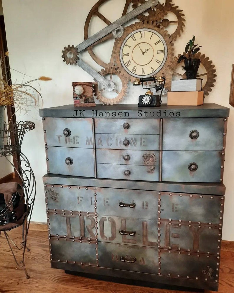 SOLD!! Industrial Style Steampunk Chest of Drawers / Steampunk Dresser ...