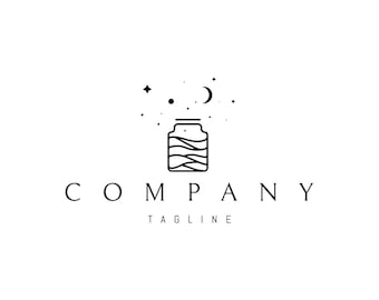 Cloud and Moon Vector Logo. Instant Download. Full Vectors. | Etsy