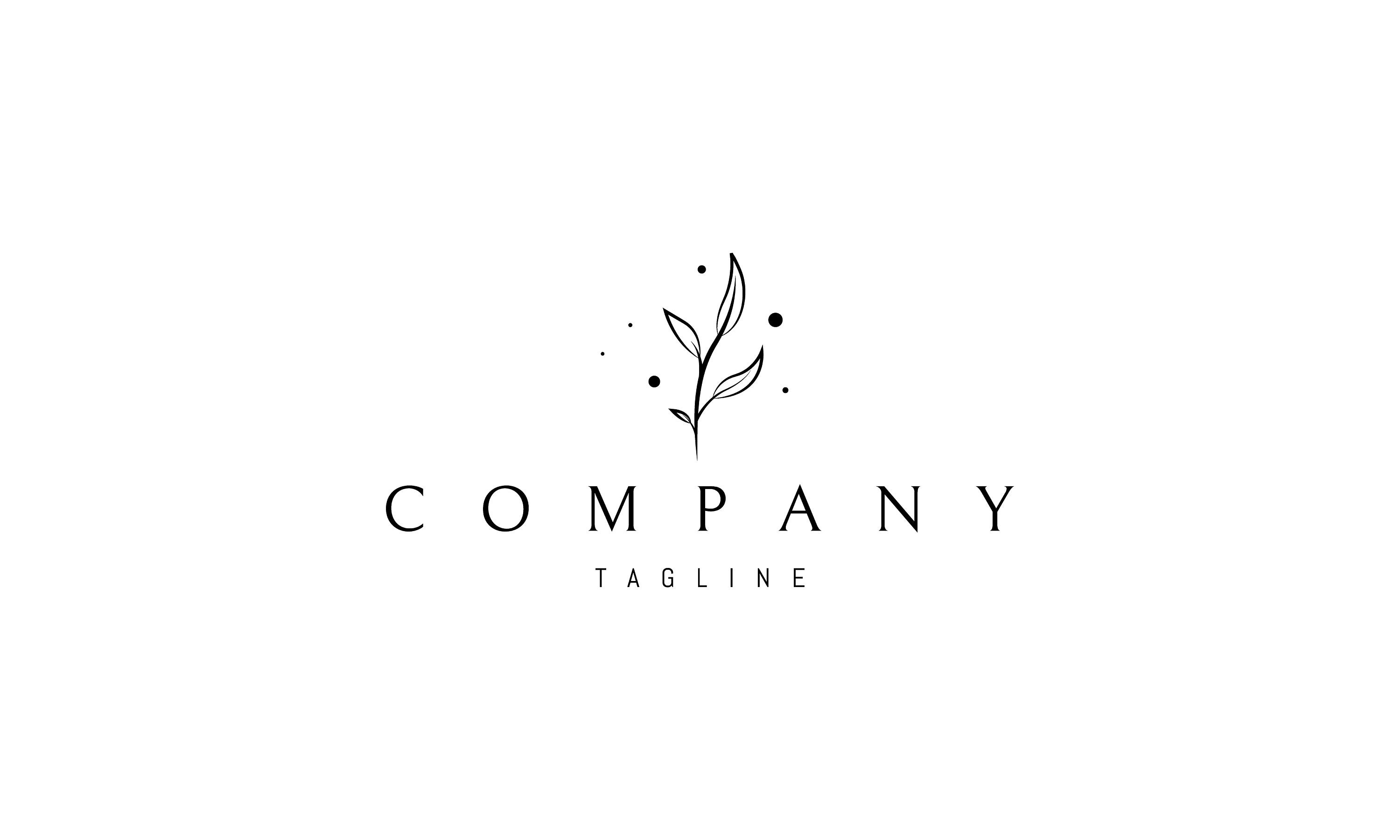 Flower Twig Vector Logo. Instant Download. Full Vectors. 100% Editable ...