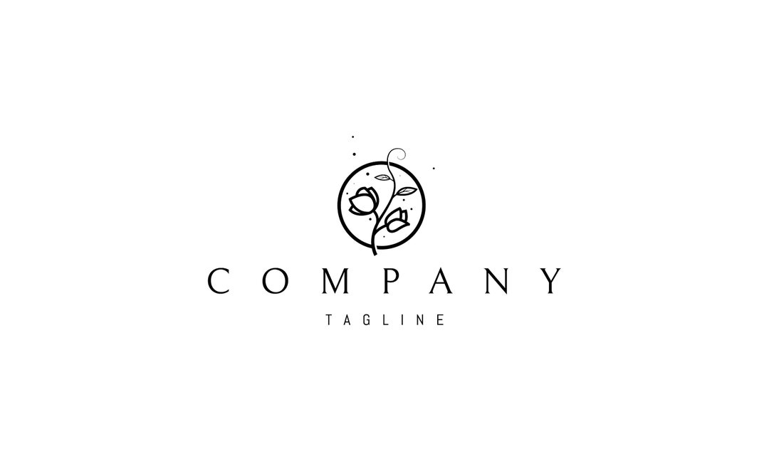 Two Rose Circle Vector Logo. Instant Download. Full Vectors. 100% ...