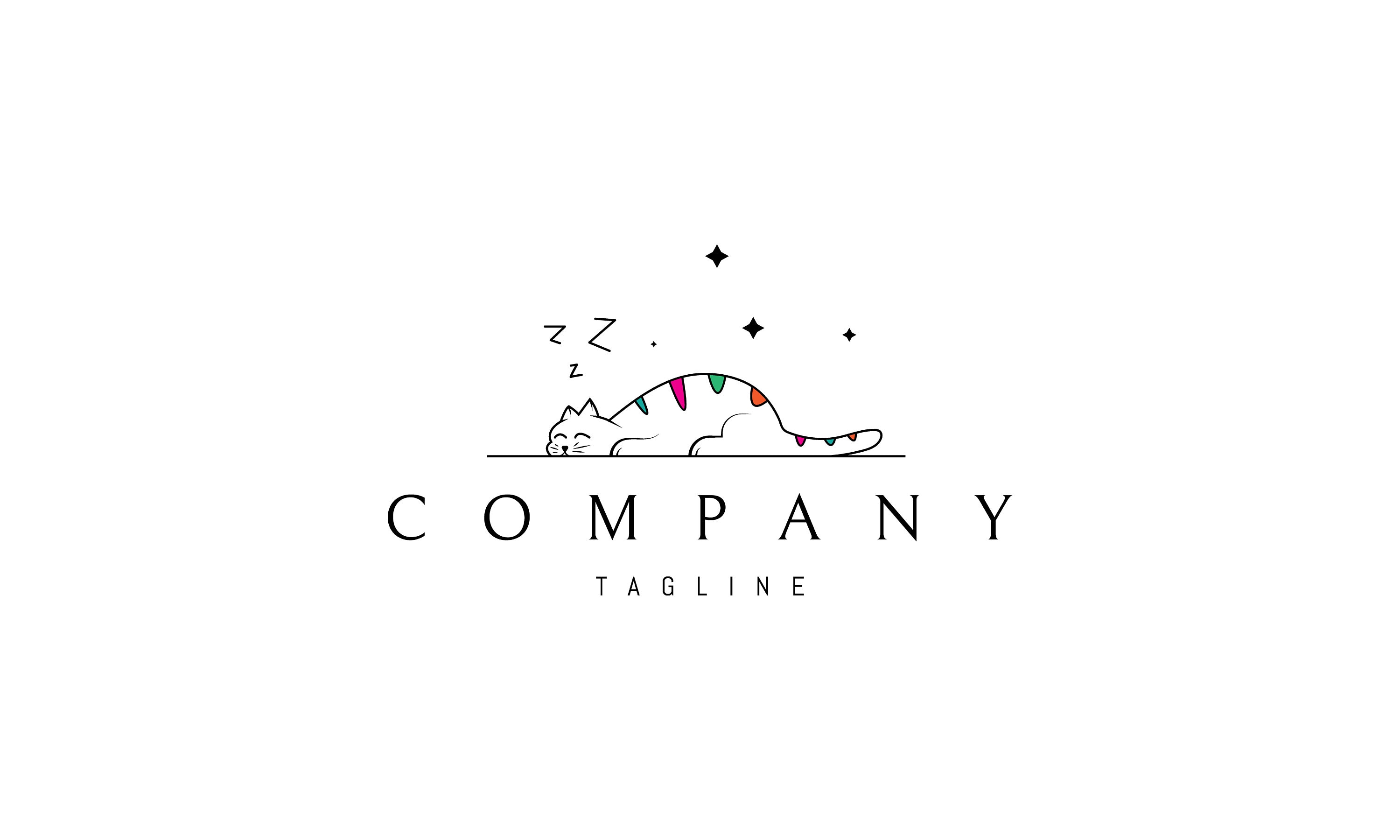 Sleepyhead Cat Vector Logo. Instant Download. Full Vectors. 100% ...