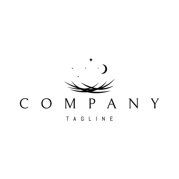 Moon and Bird Logo - Etsy