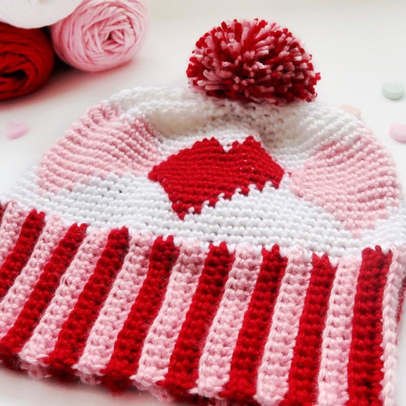 Crochet Heart Beanie Pattern - Etsy