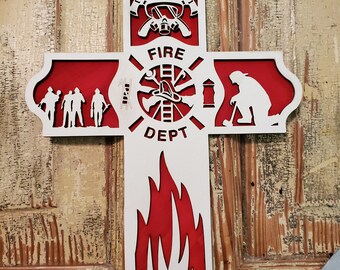 Firefighter Cross, Emergency, Memorial - Etsy