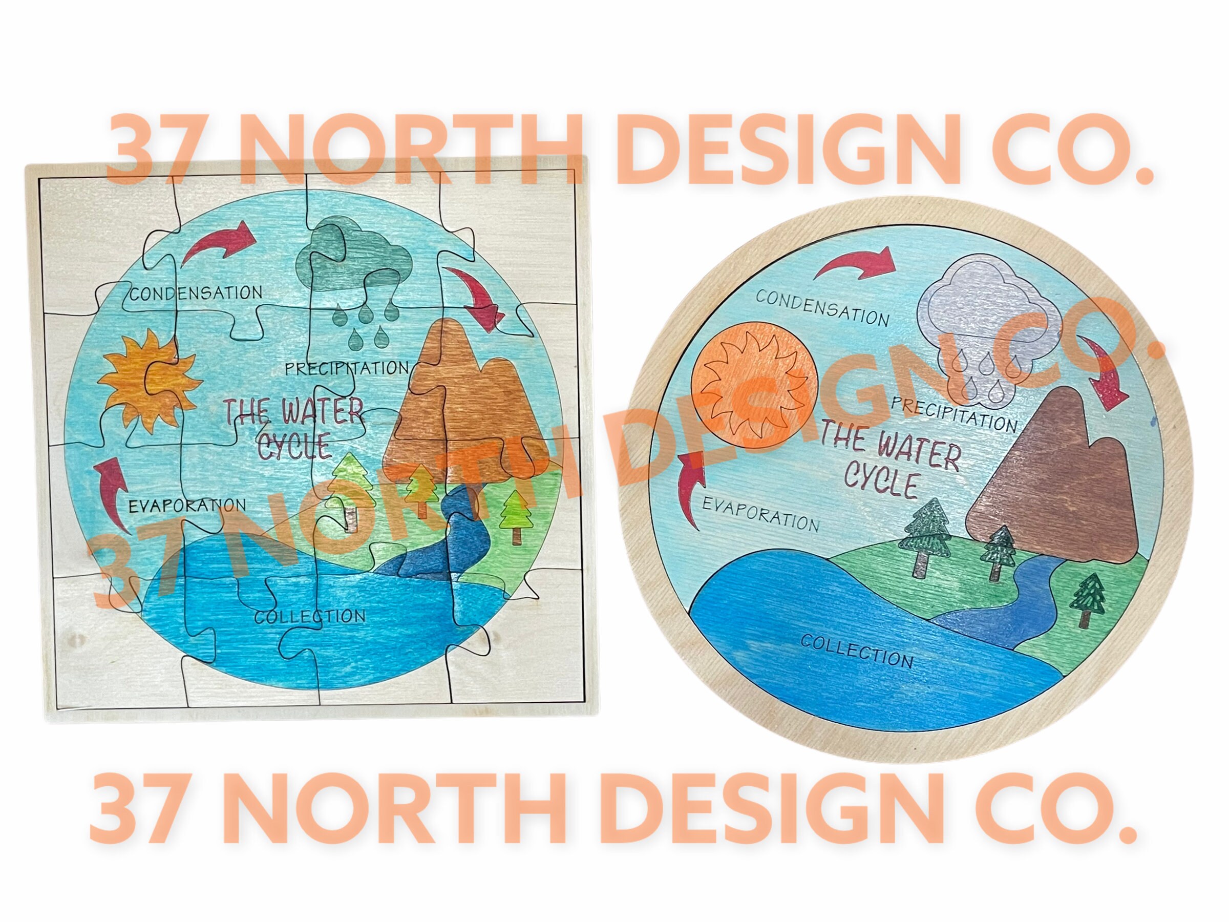 Water Cycle Puzzle (2 Versions) - Digital Cut File - Etsy