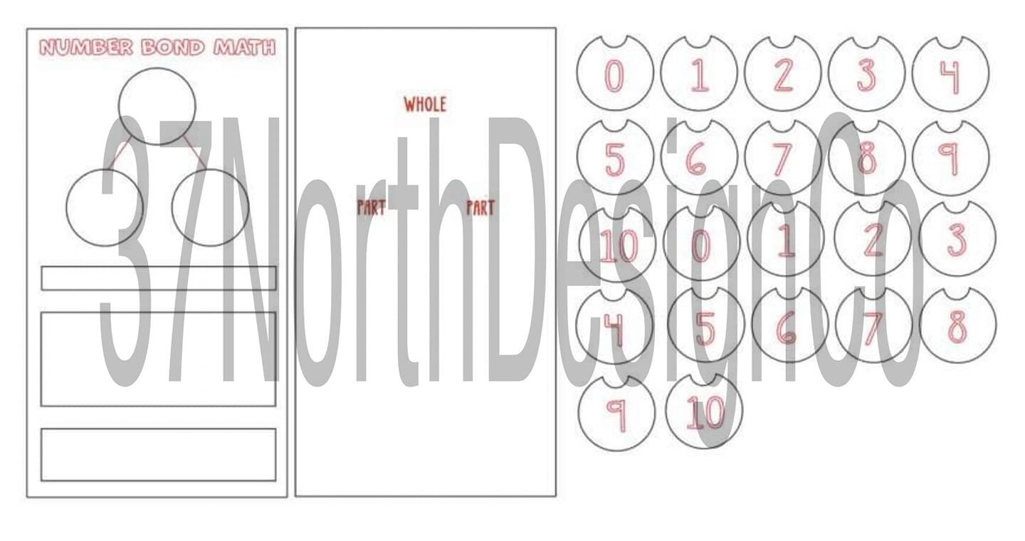 Number Bond Math Practice Board Digital Cut File - Etsy