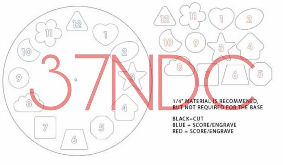 Shape/color Sorting Clock Puzzle digital Cut File - Etsy