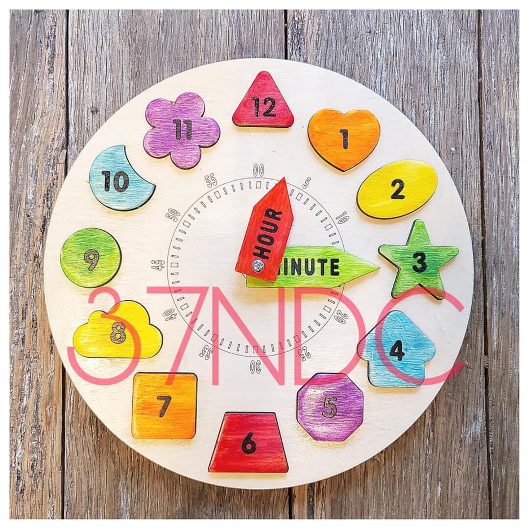 Shape/color Sorting Clock Puzzle (digital Cut File) - Etsy