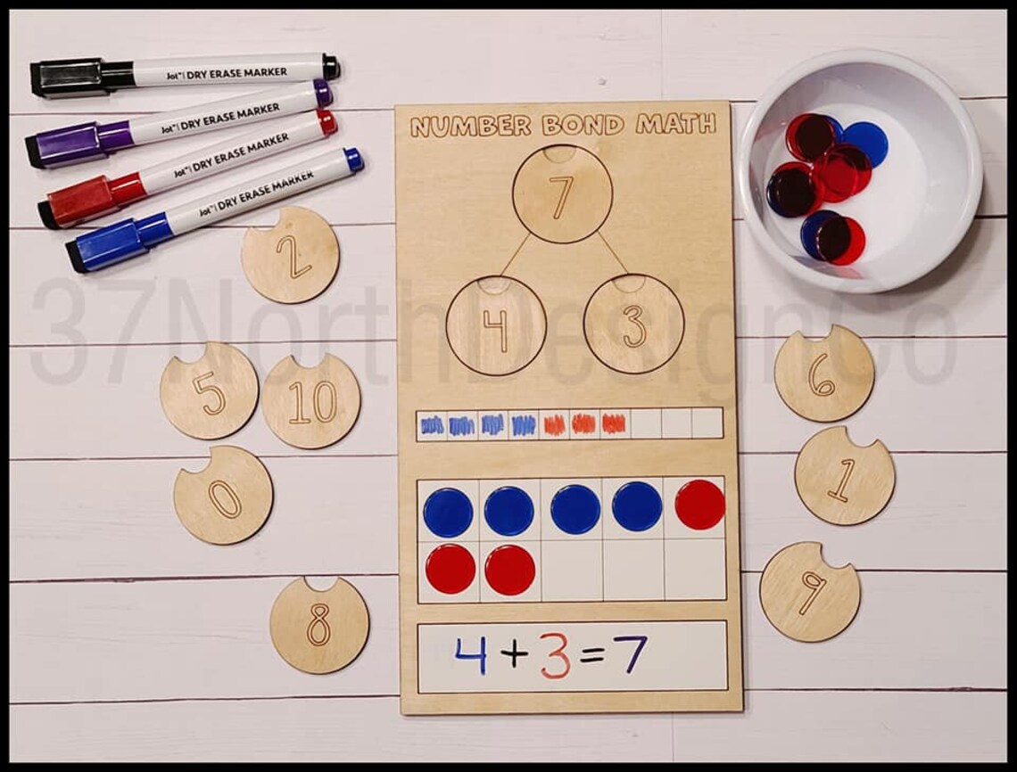 Number Bond Math Practice Board - Digital Cut File - Etsy