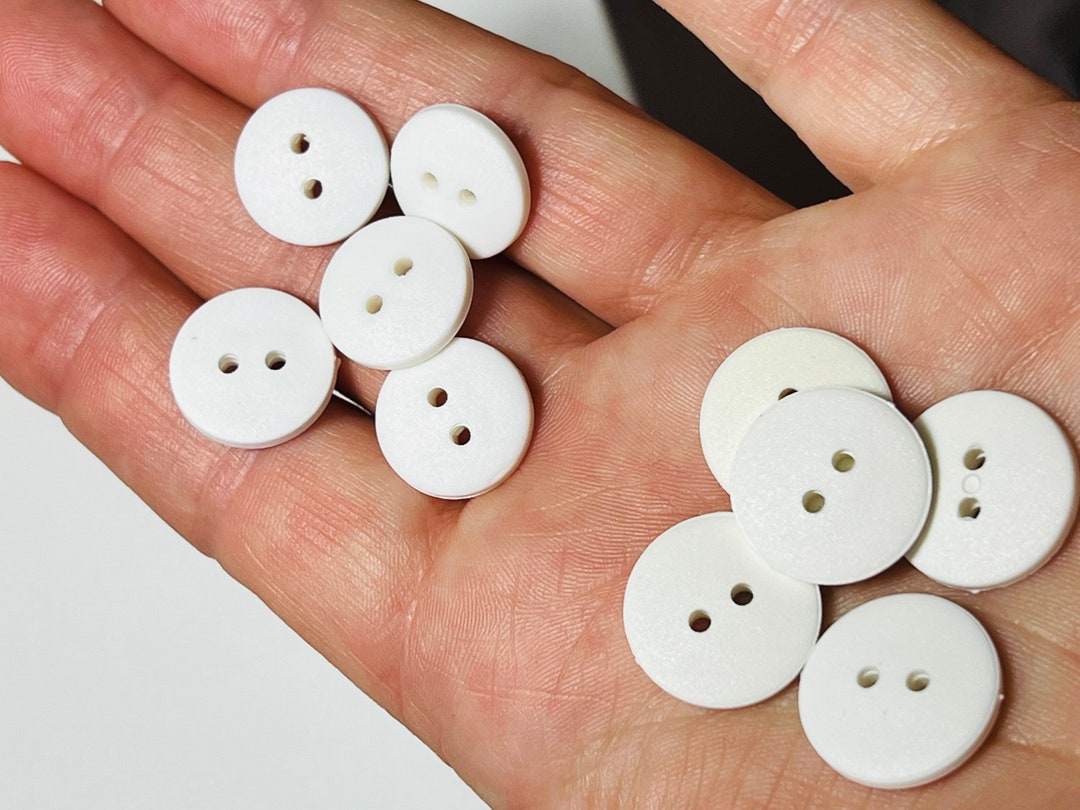 Pack of 10 Buttons . Matt White in 2 Sizes 15mm and 17mm . Dress Blouse ...