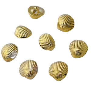 Pack of 12 18 Mm (approx) Round Gold Shank Shell Buttons. Blazers ...