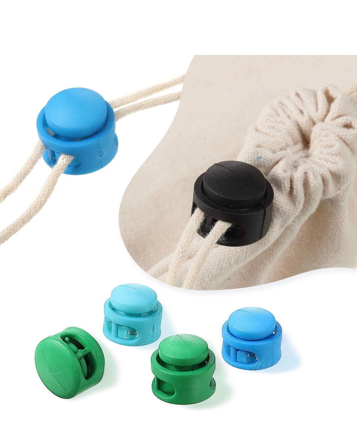 Double hole drawstring cord spring locks stoppers. Multi - Etsy.de