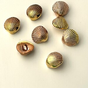 Pack of 10 18 Mm (approx) Round Gold Shank Shell Buttons. Blazers ...
