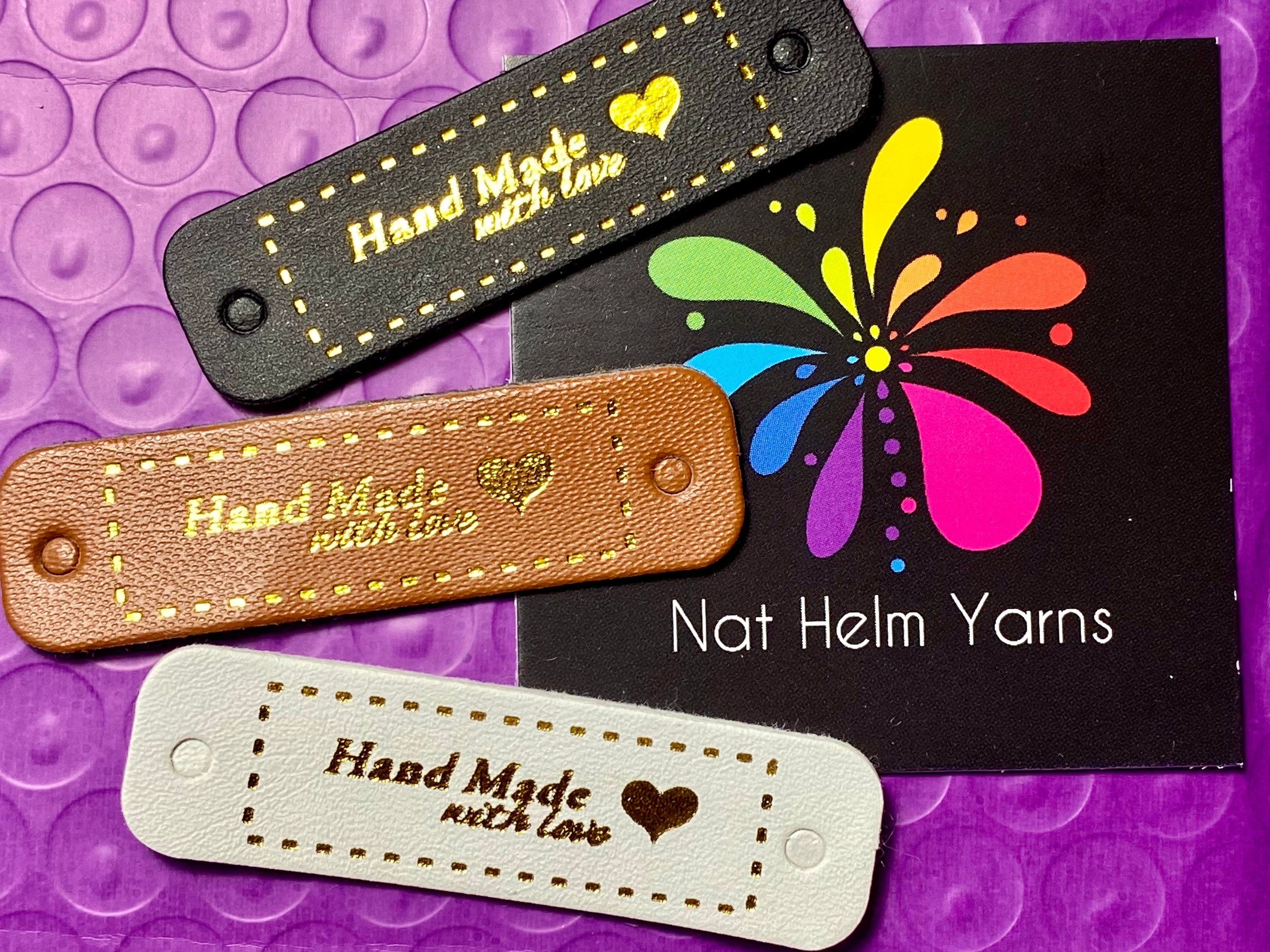 Pack of 10 Labels PU Faux Leather Labels Sew in Handmade With - Etsy UK