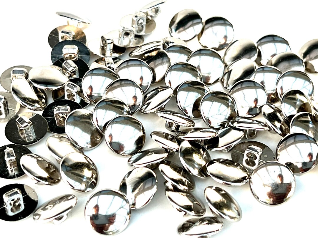 Pack of 10 Silver Shank Buttons 14mm Jacket Blazer Coat Dress Buttons ...