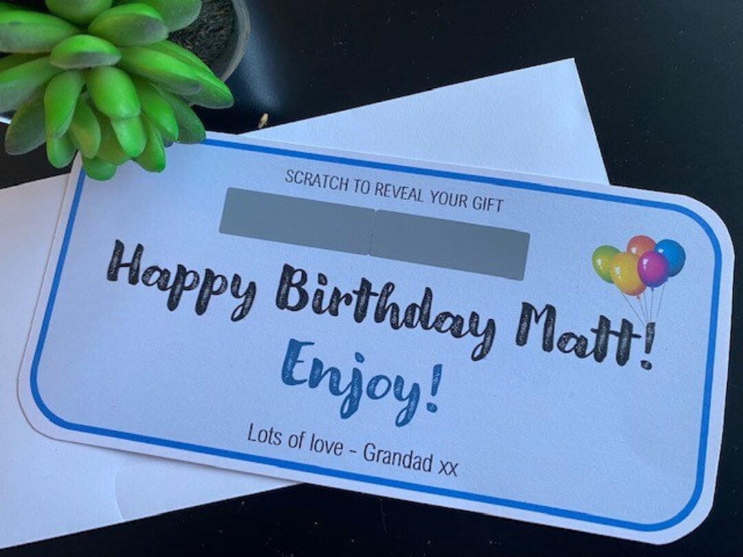 Happy Birthday Scratch and Reveal Ticket - Etsy