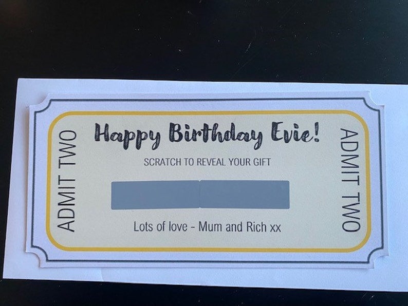 Concert/theatre Scratch & Reveal Ticket - Etsy