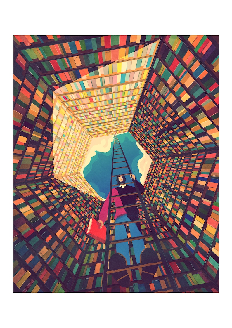 The Library of Babel Babel Biblioteca Di Babele Luis - Etsy