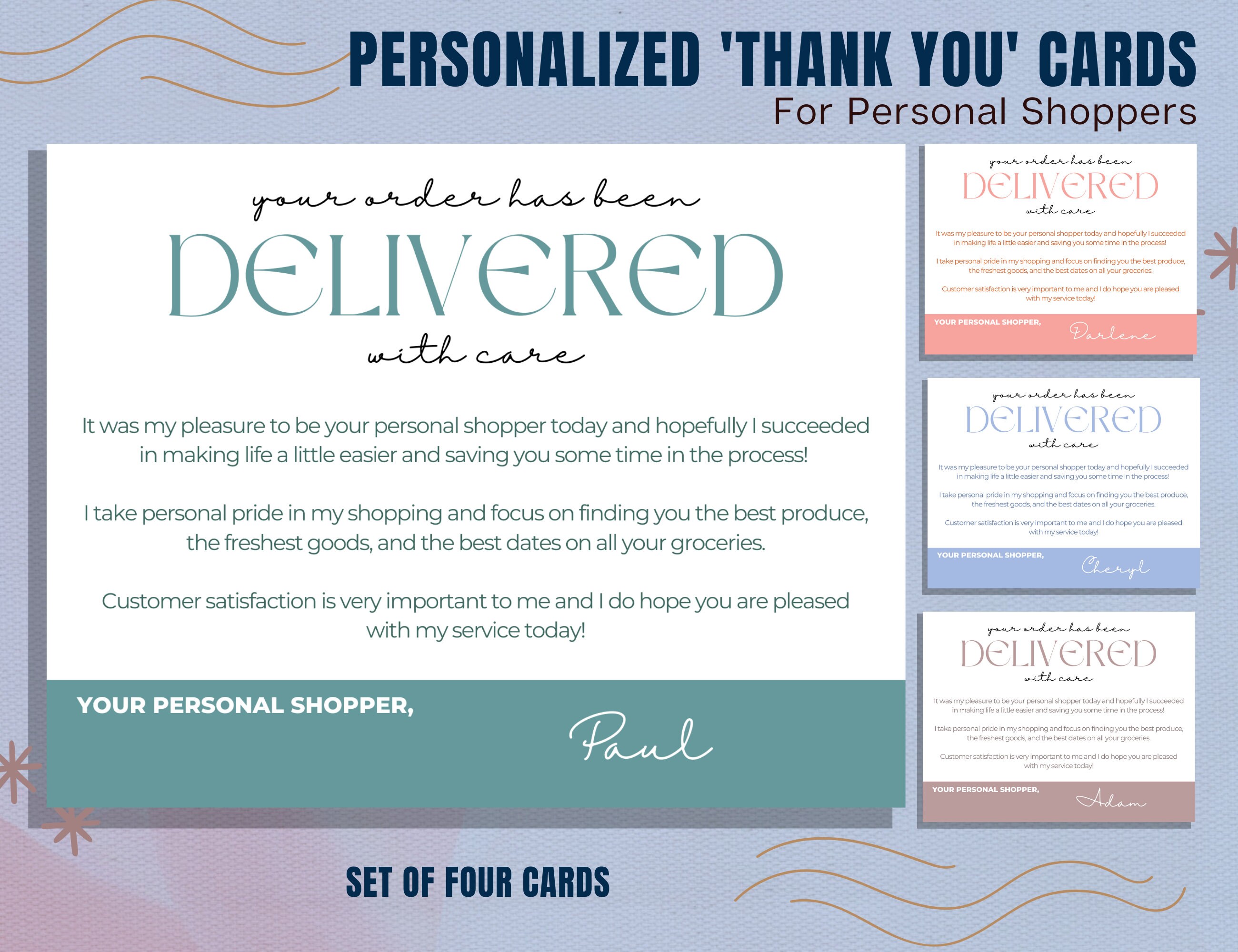 Personal Shopper Thank You Card Bundle, Customer Appreciation (digital ...