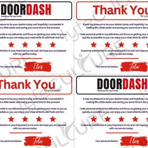 Doordash, Delivery, Food Delivery, Customer Thank You, Thank You Card ...