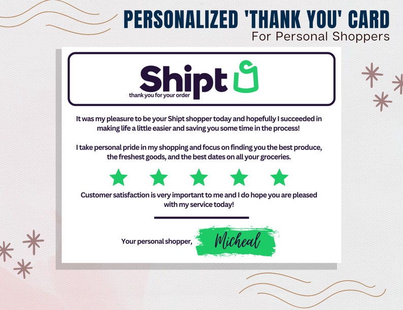 Personal Shopper Personalized Thank You Card, Customer Appreciation ...