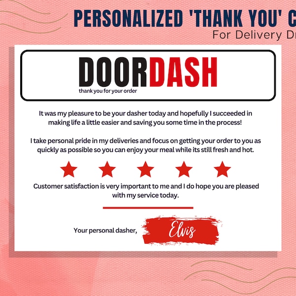 Set of 12 Doordash Delivery Sticker Set Grubhub Delivery Sticker Set ...