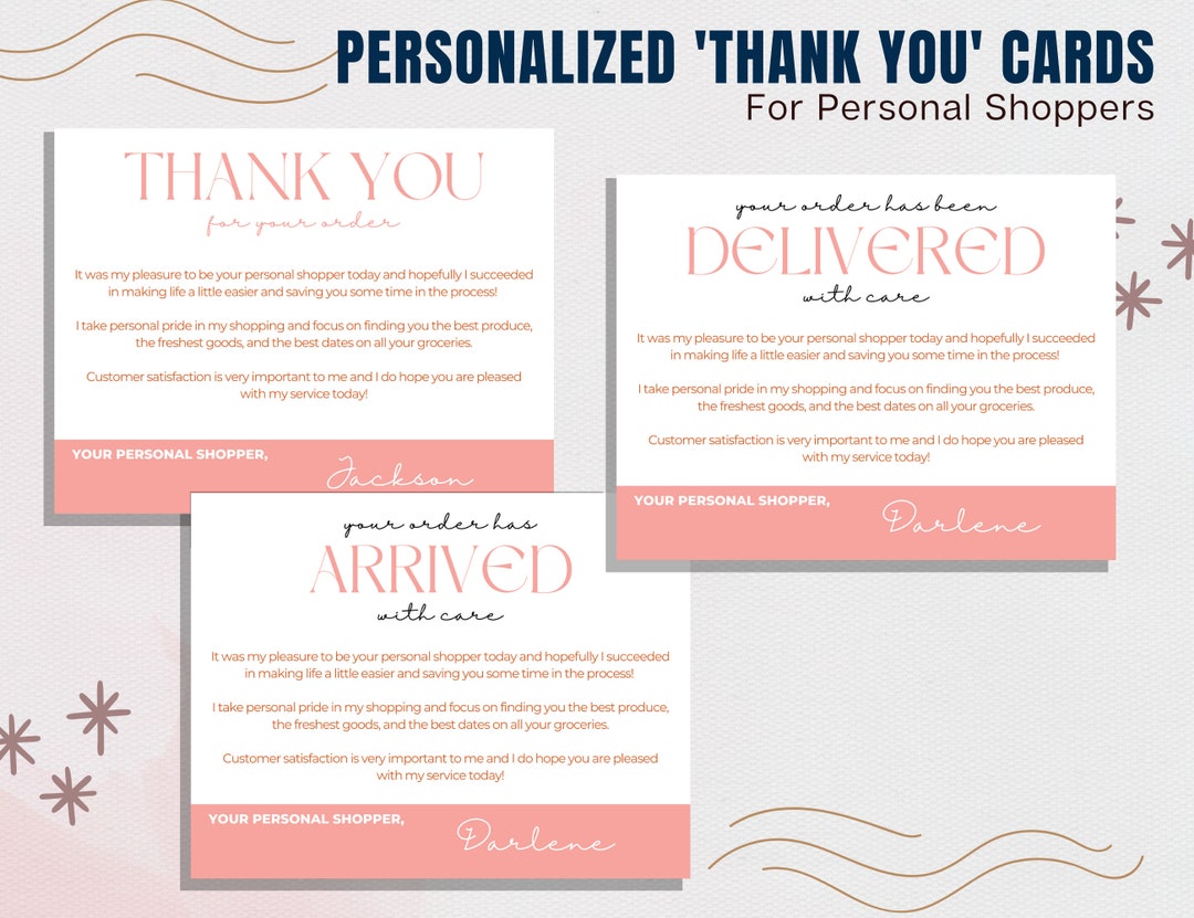 Personal Shopper Thank You Cards, Customer Appreciation (digital ...