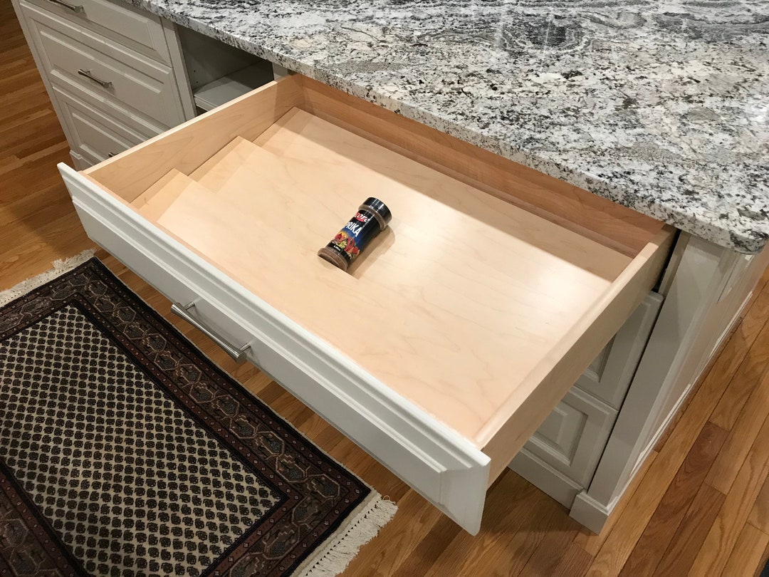 Custom Size Maple Spice Rack Drawer Insert Tray Organizer || Kitchen ...