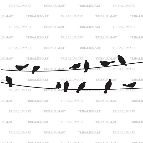 Birds on a Wire Art - Etsy