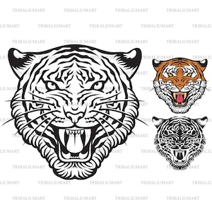 Tiger Face. Cut Files for Cricut. Clip Art Silhouette (eps, Svg, Pdf ...