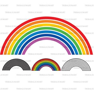 Rainbow. Cut Files for Cricut. Clip Art Silhouette (eps, Svg, Pdf, Png ...