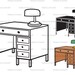 Retro Office Desk. Cut Files for Cricut. Clip Art (eps, Svg, Pdf, Png ...