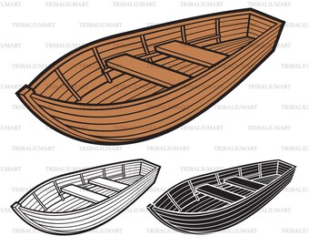 Row Boat Silhouette Clip Art