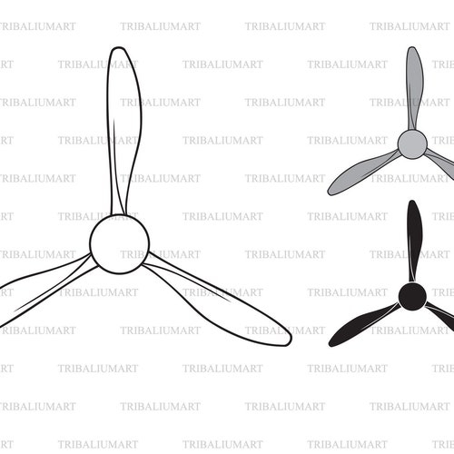 Airplane Propeller. Cut Files for Cricut. Clip Art Silhouettes - Etsy